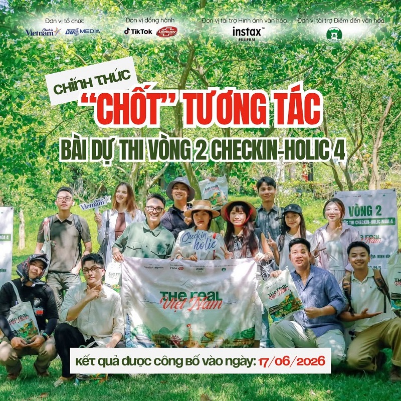 Thông báo “chốt” lượng tương tác với bài dự thi vòng 2 Checkin-holic mùa 4